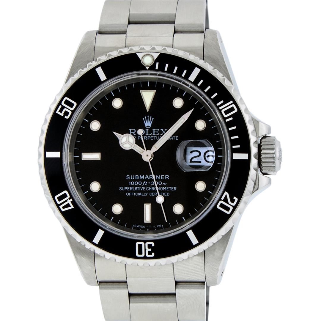Rolex Mens Stainless Steel 40mm Submariner Watch with Black Dial