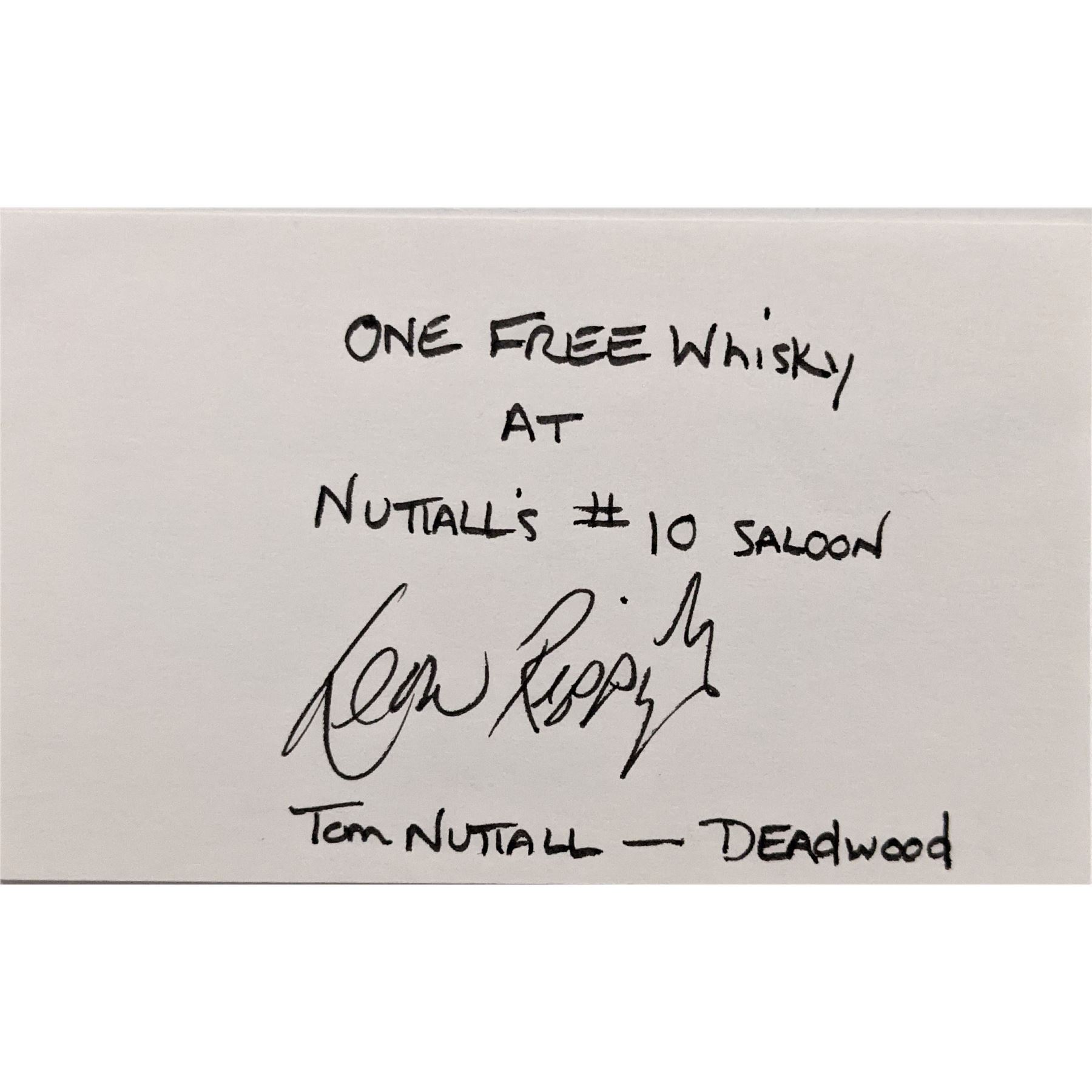 Deadwood Leon Rippy signed note