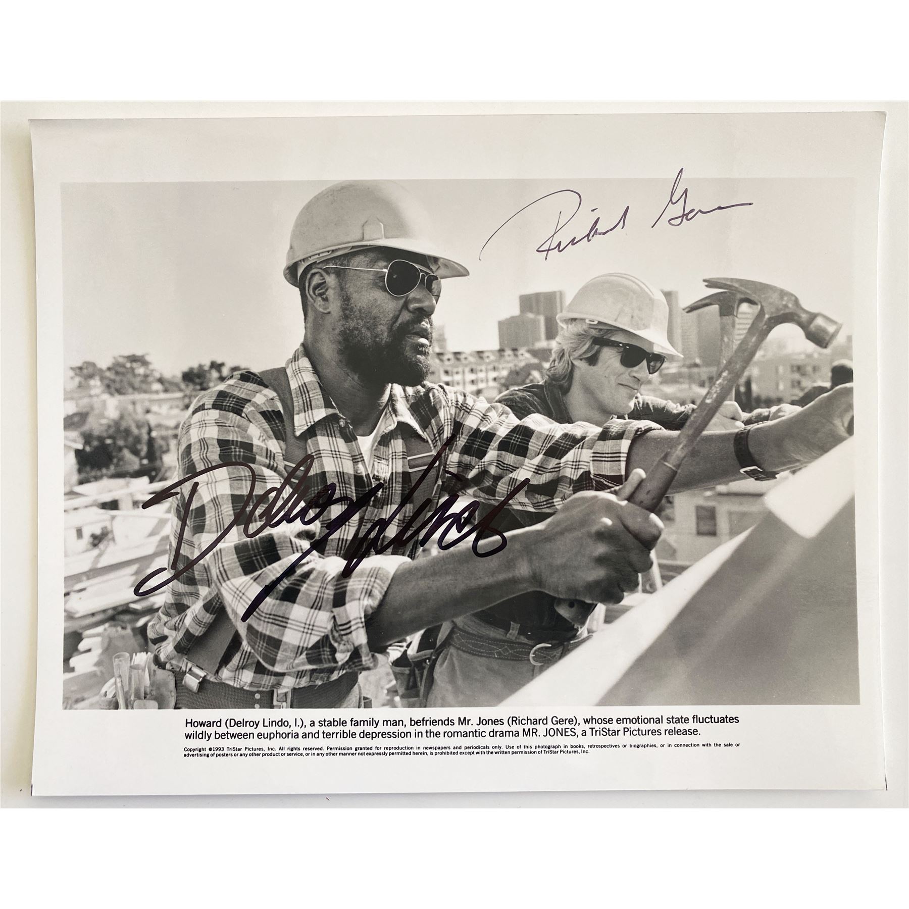 Mr. Jones Richard Gere and Delroy Lindo signed movie photo