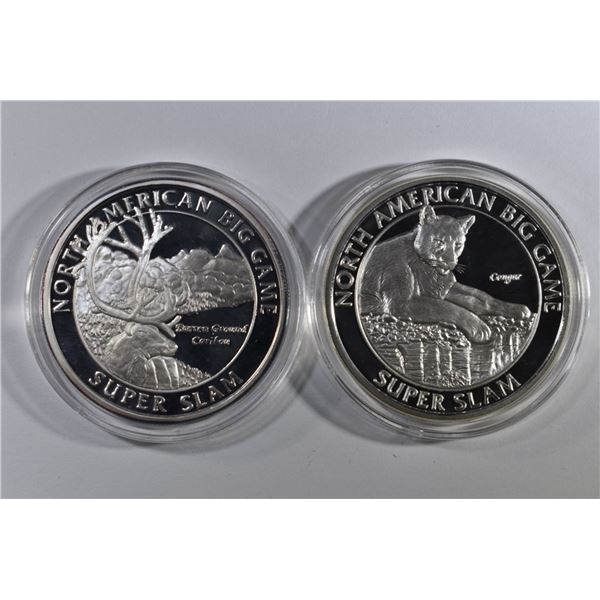 (2) 1 OZ BIG GAME .999 SILVER ROUNDS