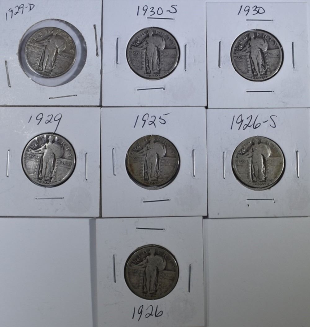 (7) MIXED DATE STANDING LIB QUARTERS