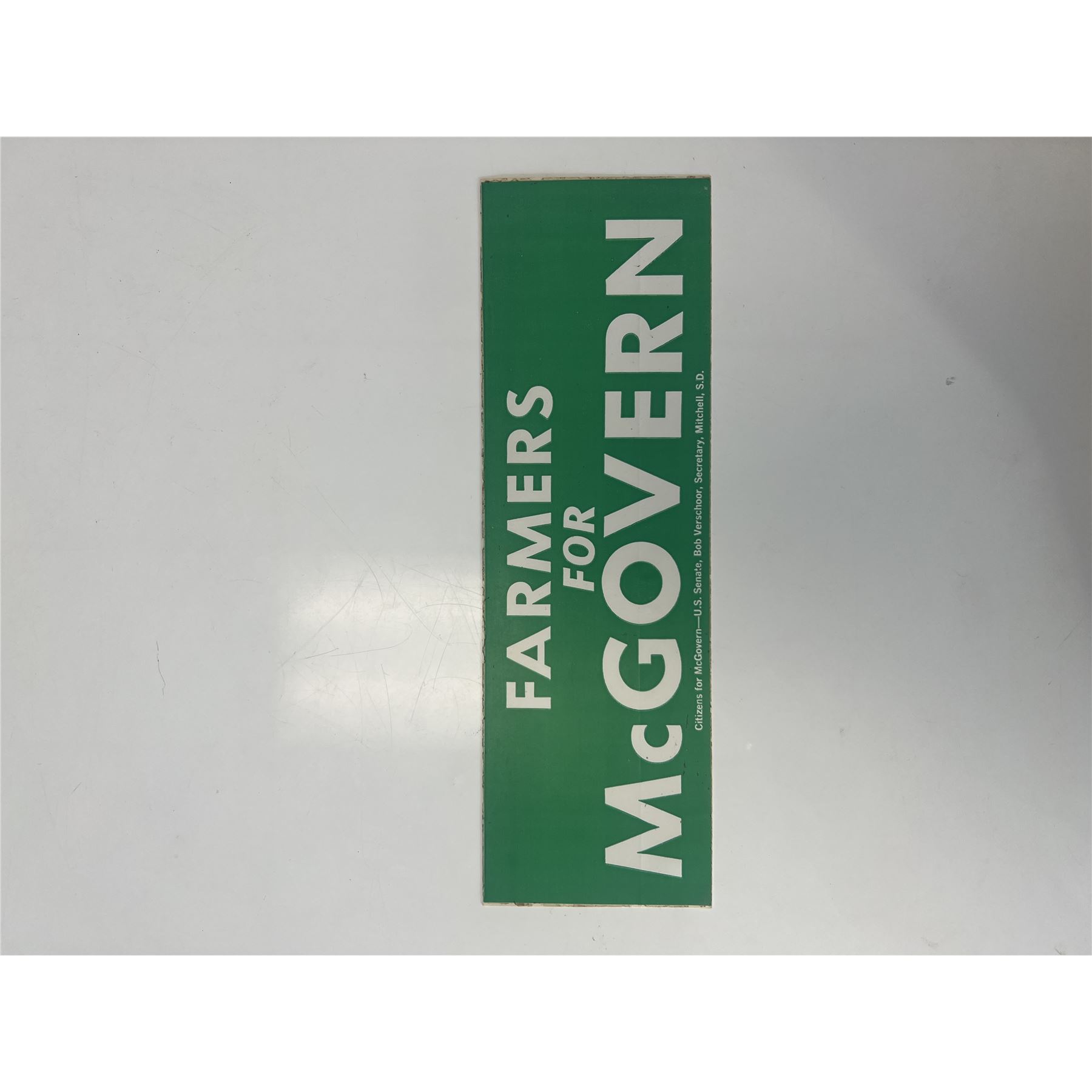 Farmers for McGovern campaign bumper sticker