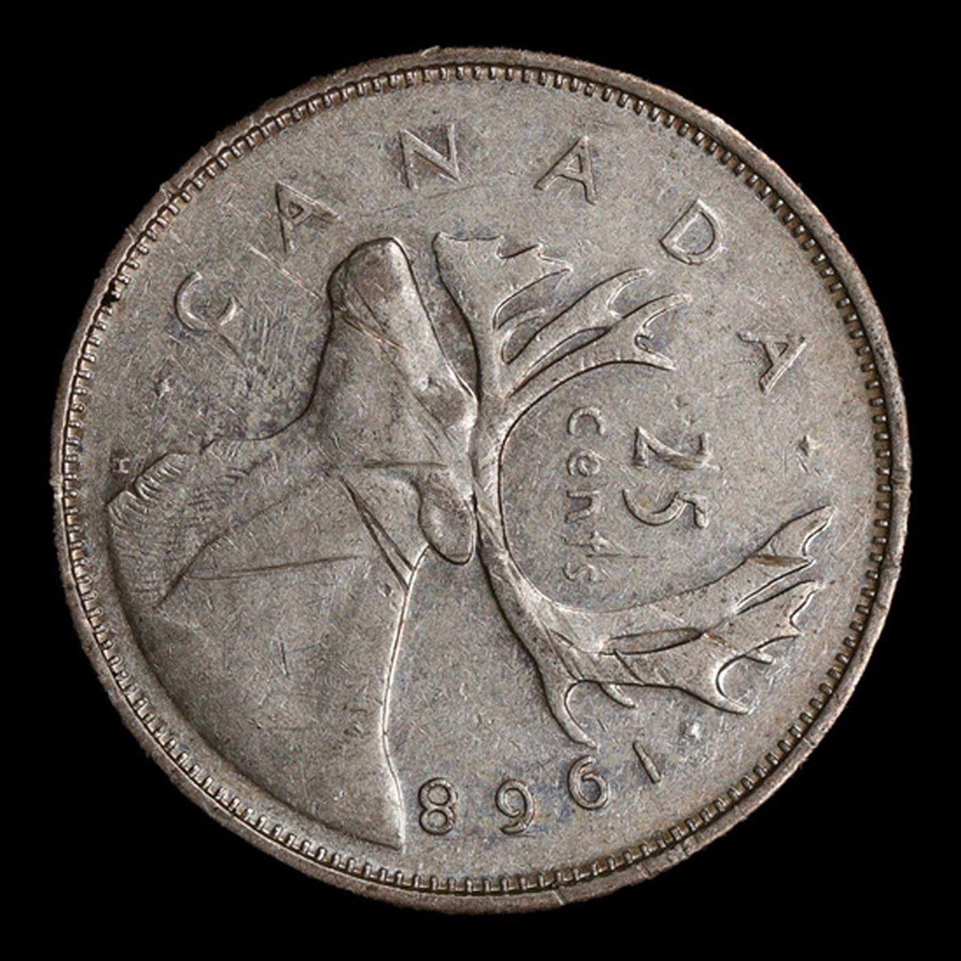 1968 Canada 25c Grades AU Details