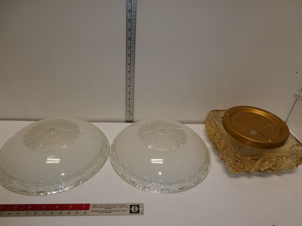 3 Vintage Ceiling Light Covers