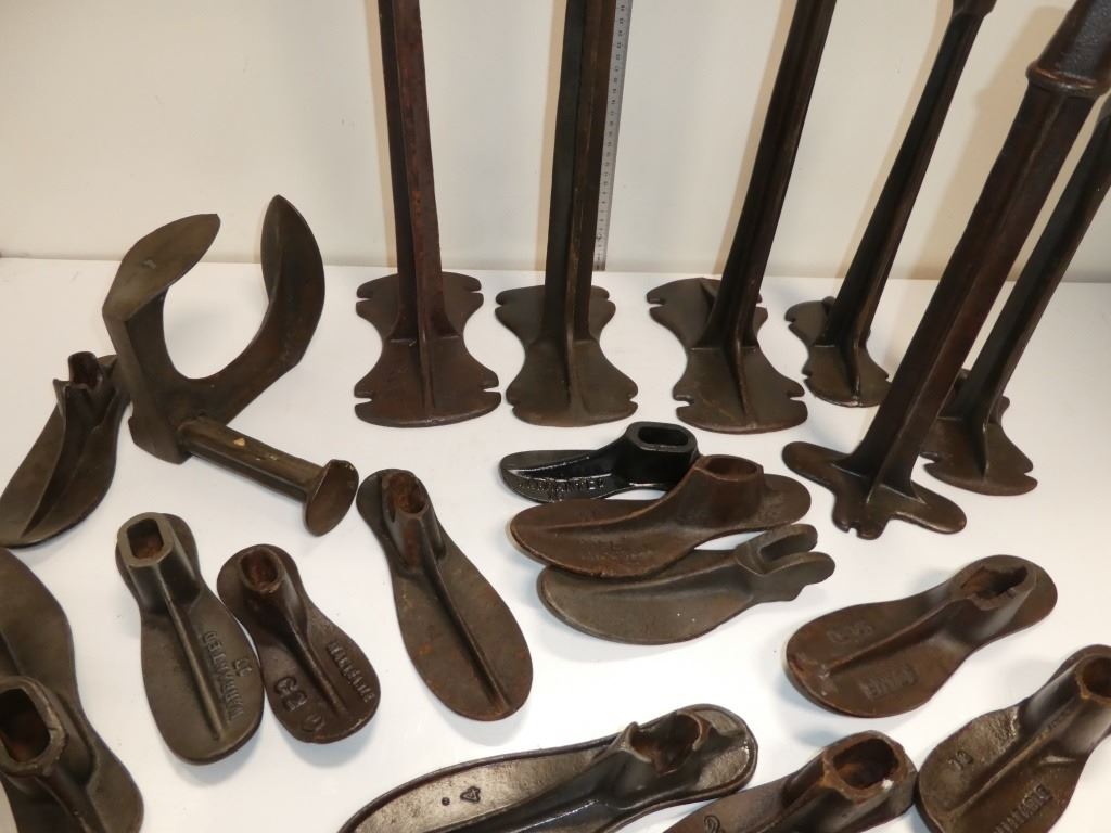 Set of Antique Cast Iron Shoe Forms, Shoe Anvil