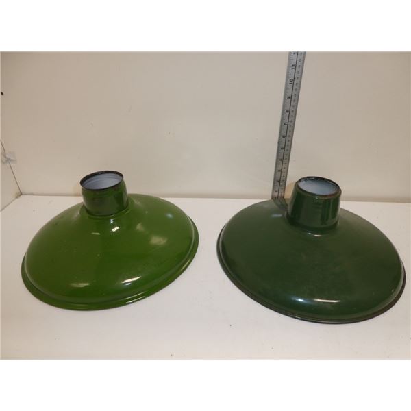 2 Antique Enamel Outdoor Lamp Shade