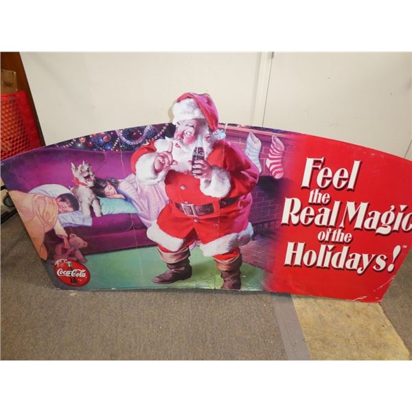 Large, Cardboard Coca Cola Santa Sign