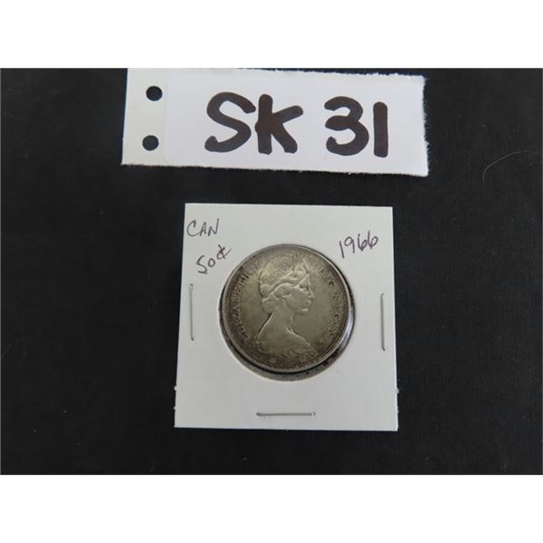 1966 Canada 50 Cent Coin Mcsherry Auction Service Ltd