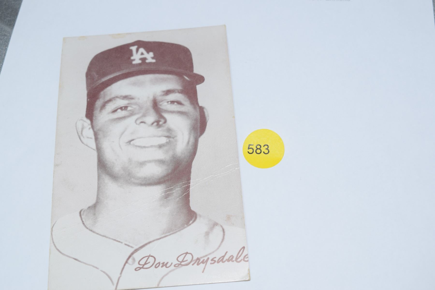 Rare 1947 Exhibits Baseball Card Don Drysdale - Schmalz Auctions