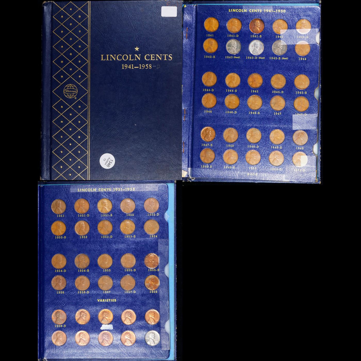Complete Lincoln Cent Book 1941-1958 60 coins