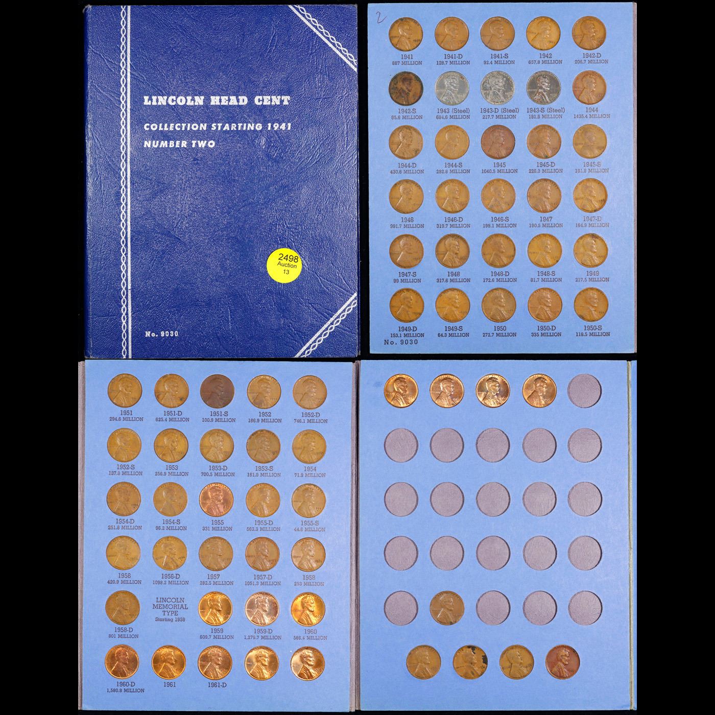 Complete Lincoln Cent Book 1941-1961 68 coins