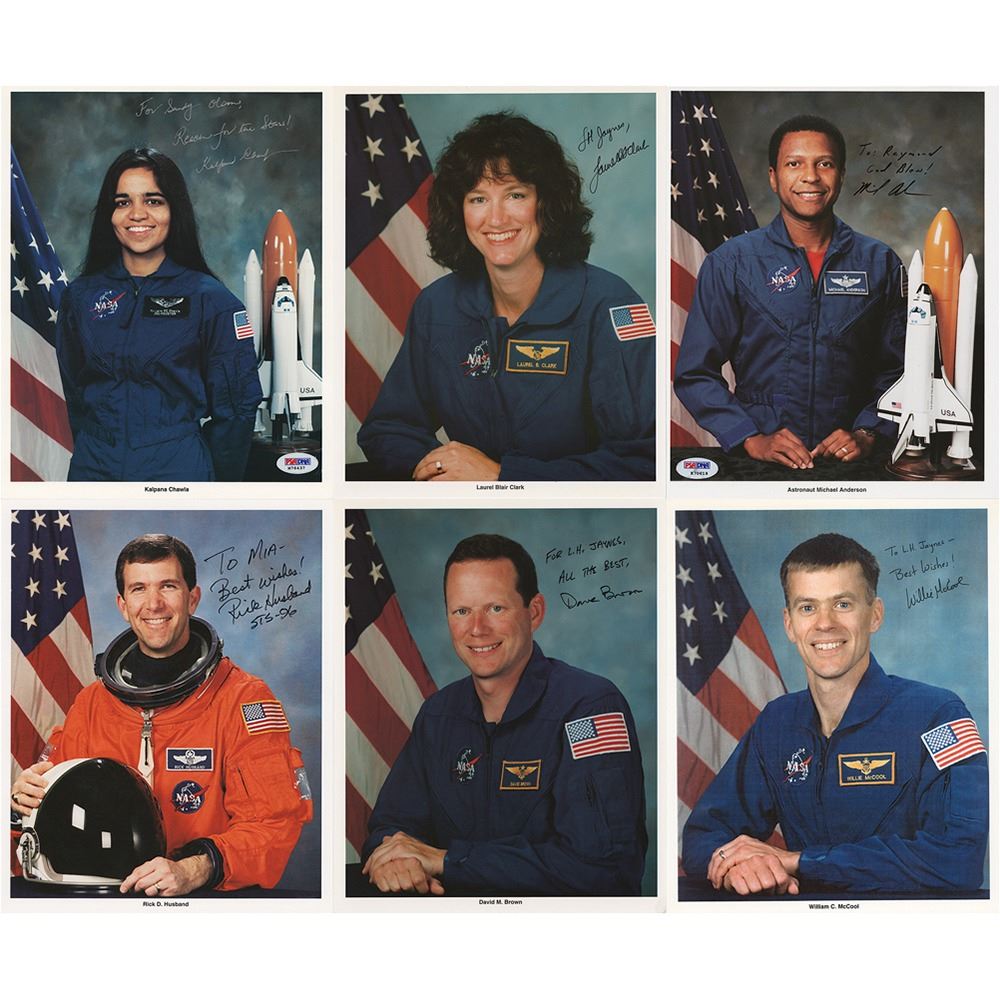 STS-107 Space Shuttle Columbia (6) Signed Photographs