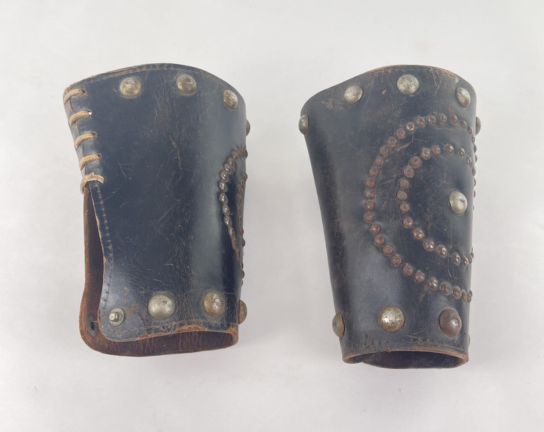 Antique Tooled Leather Cowboy Cuffs