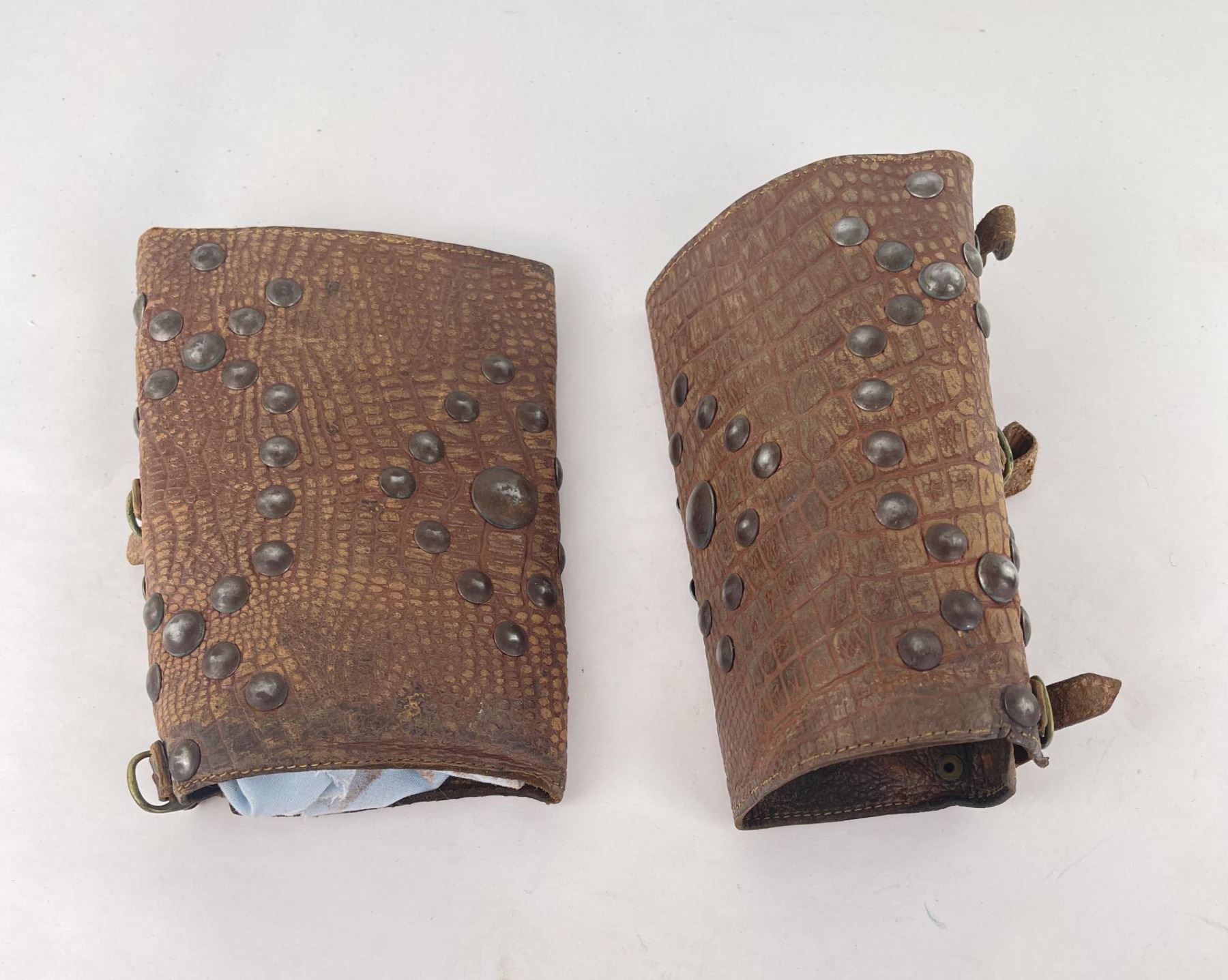 Antique Tooled Leather Cowboy Cuffs
