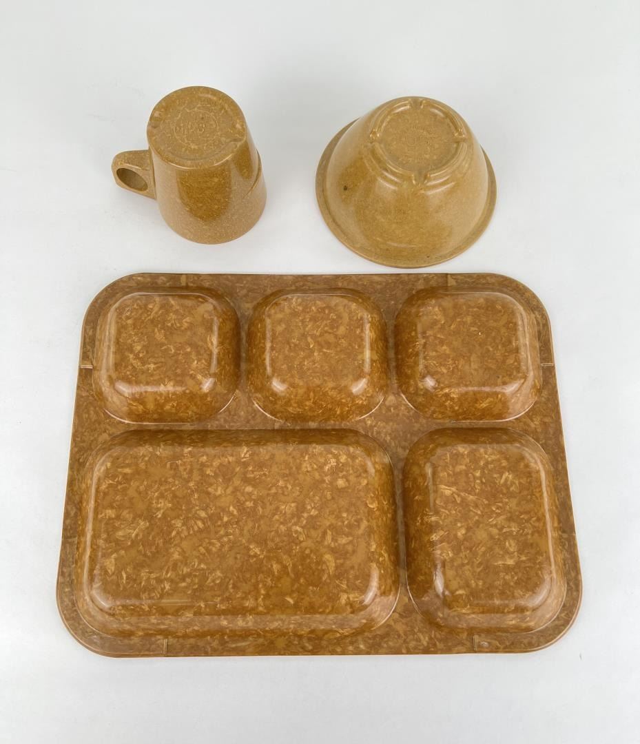 US Military Mess Hall Tray Bowl And Cup