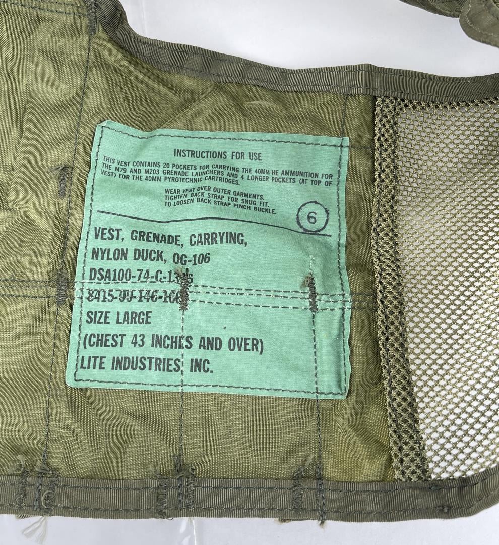 Vietnam War M79 M203 Grenade Vest