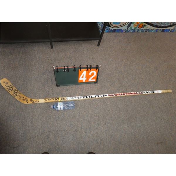 Signed hockey stick