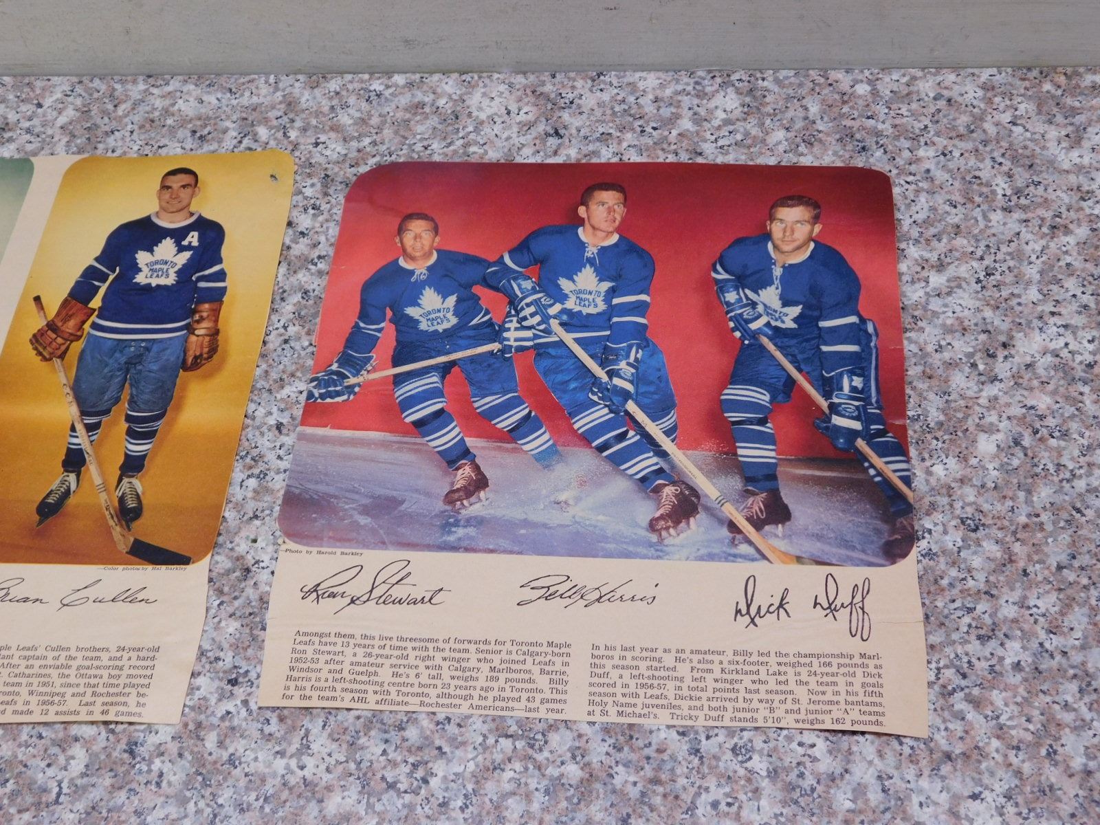 1957-58 Star Weekly Hockey Photos Ron Stewart George Armstrong Brian ...