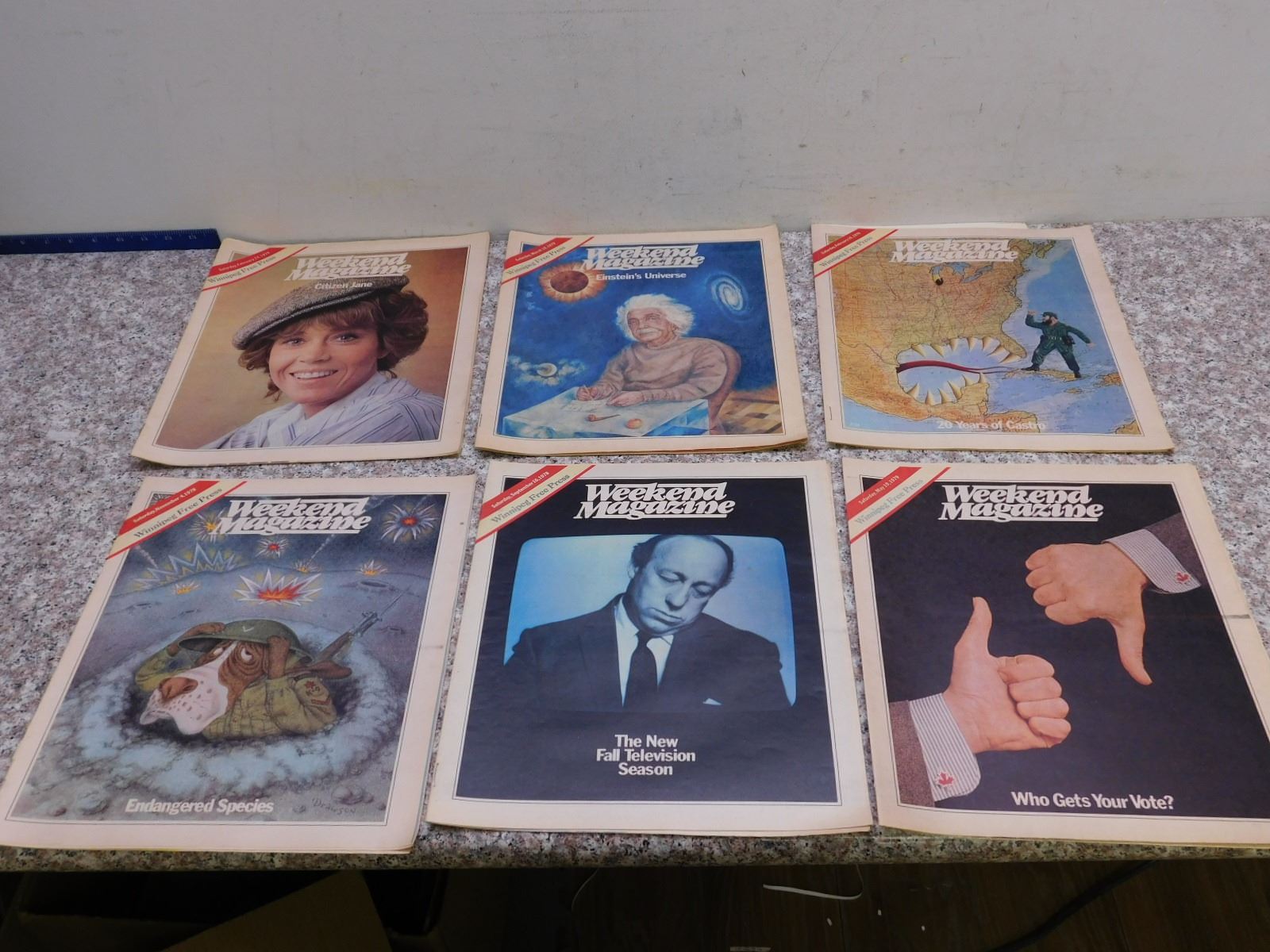Lot of 6 1978-79 Weekend Magazines Winnipeg Free Press