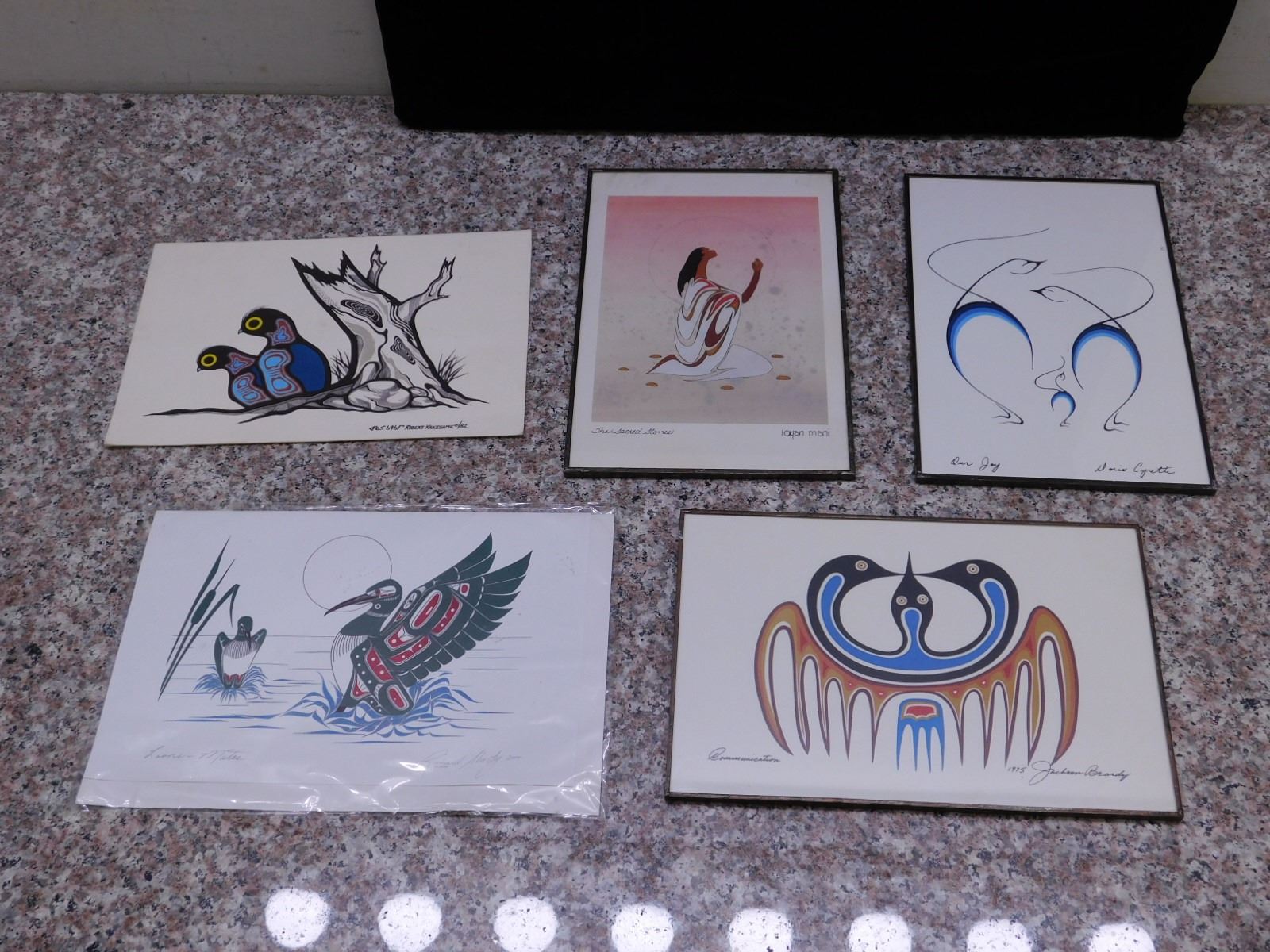 Lot of 5 Ojibway Art Cards Group of 7 Artists Jackson Beardy Woodlands ...