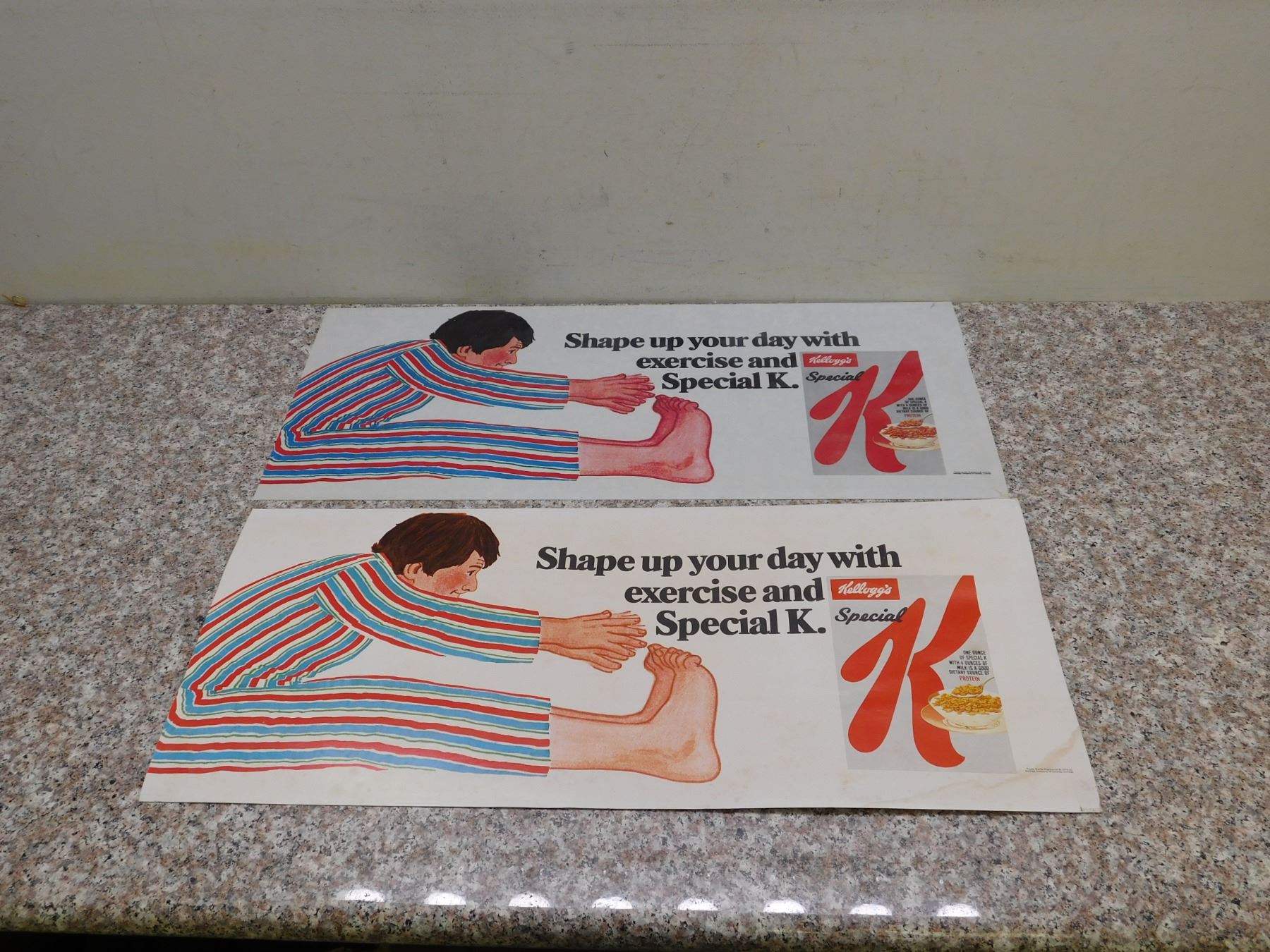 Lot of 2 "Shape Up Your Day With Exercise and Special K" Advertising ...