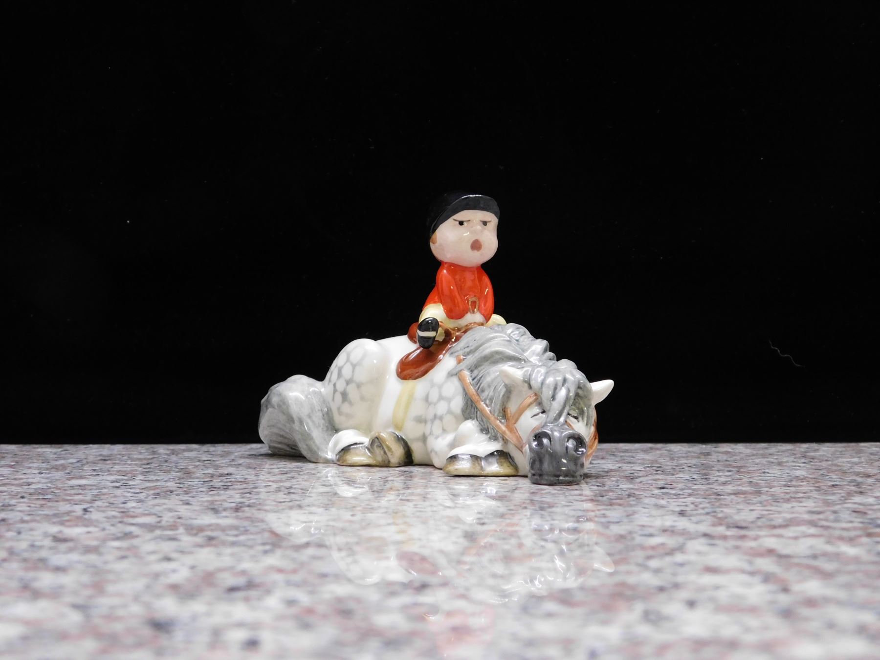 Norman Thelwell 1982 "Kick Start" John Beswick England Figurine