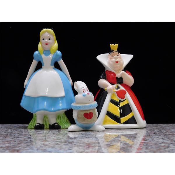 Lot of 3 Alice in Wonderland Queen of Hearts, White Rabbit and Alice