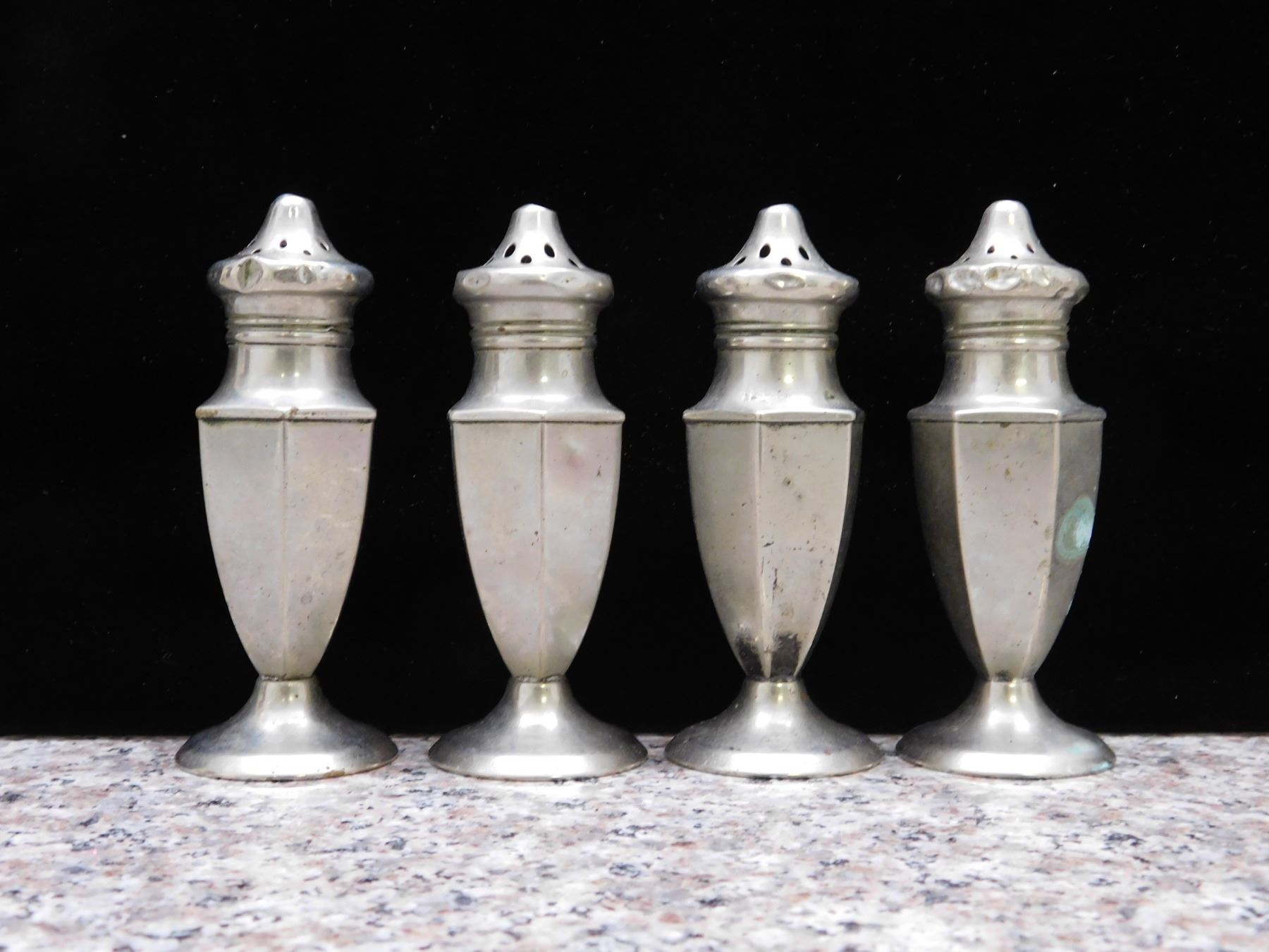 Lot of 4 EPNS Silver Plated Mexico, Sheffield USA Salt & Pepper Shakers ...