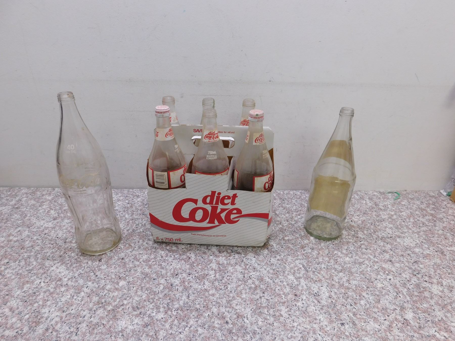 Lot of 8 vintage Coke Bottles 6 Diet Coke 750ml Tab 32oz Coca Cola 40oz ...