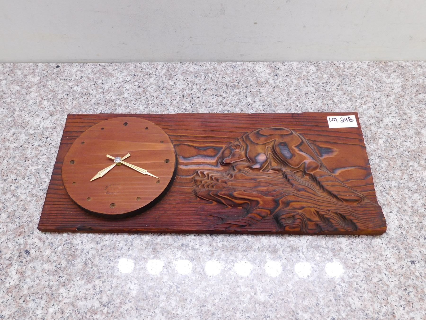Wooden Canadian Nickel Beaver Clock Hand Carved in Canada