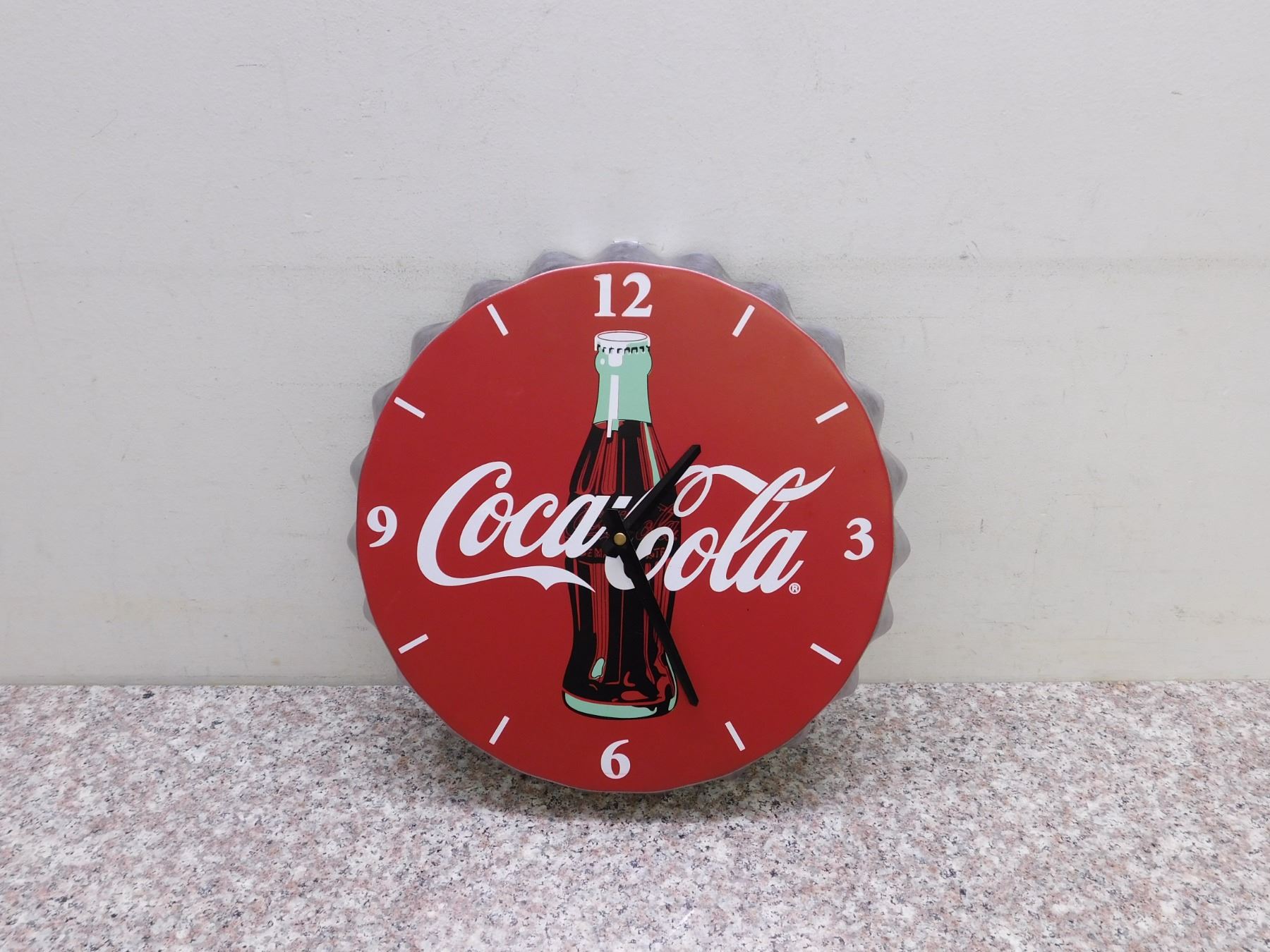 Coca Cola Wall Clock Metal Bottle Cap Design