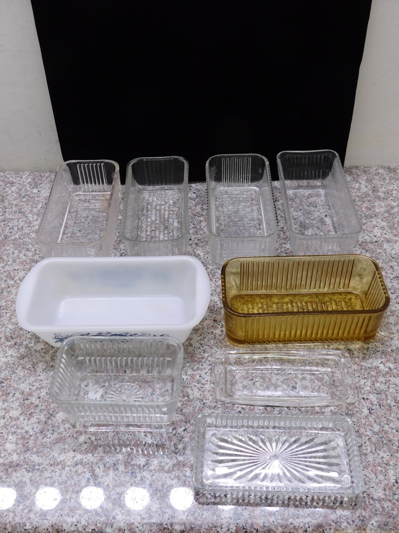 Lot of 9 Loaf Pans Glass Bake Ware Cooking Pans Dishes Pyrex Butter ...