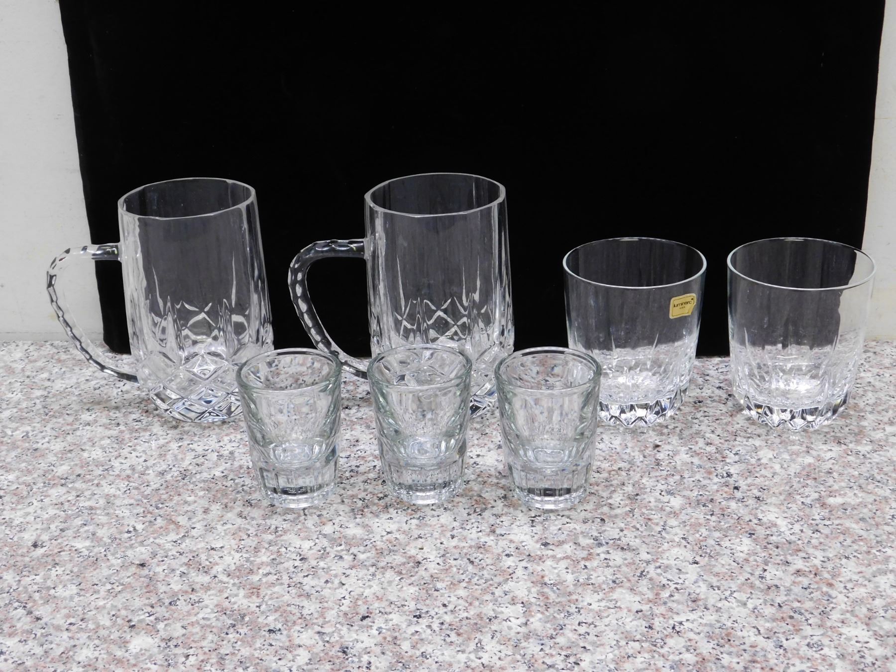 Lot of 7 Crystal Beer Steins Mugs, Highball Glasses and Heavy Glass ...