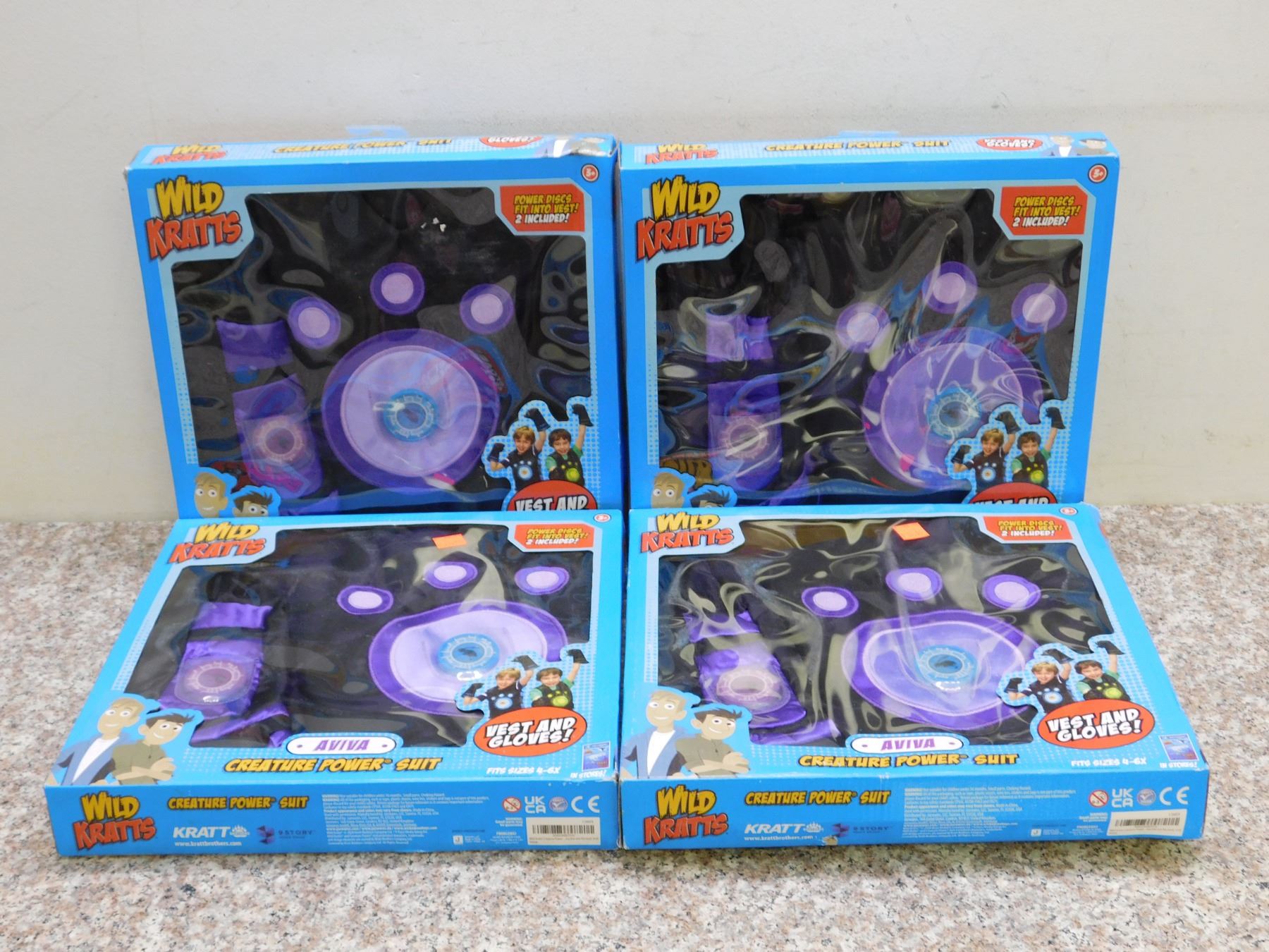 Lot of 4 Wild Kratts Power Discs Aviva Creature Power Suit Purple NEW