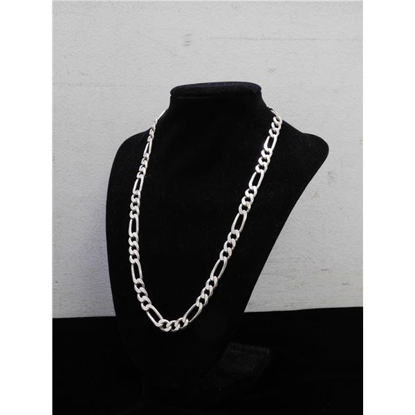 30 Inch Silver Curb Link Chain Stamped 925 Italy