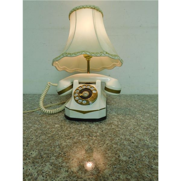 Rotary Phone Style Desk Lamp White