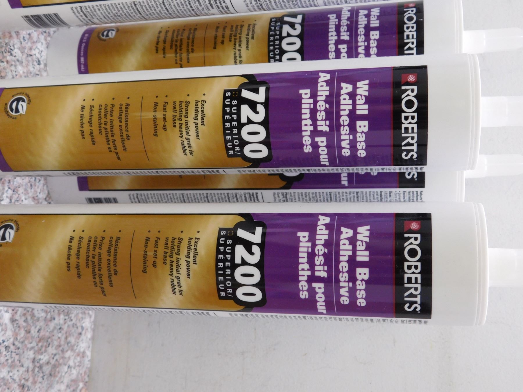 Lot of 7 Tubes of Roberts Wall Base Adhesive 7200 Superior 30oz NEW UNUSED