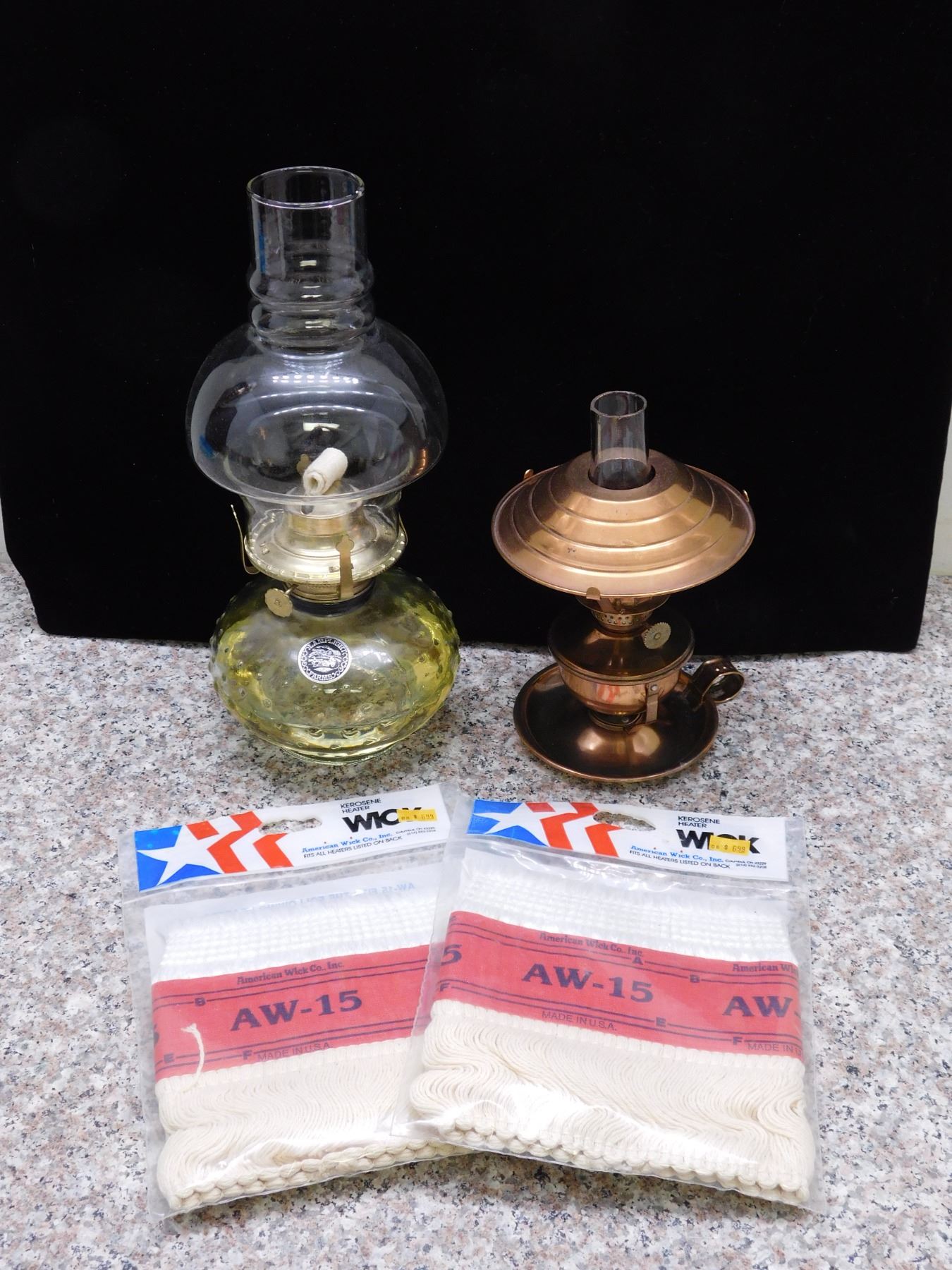 Miniature Brass Vintage Tilting Oil Lamp, Lamplight Glass Lamp and ...