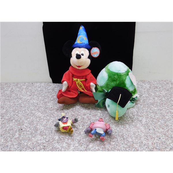 Lot of Mickey Mouse Fantasia Plush, Precious Moments Turtle, TMNT Figures