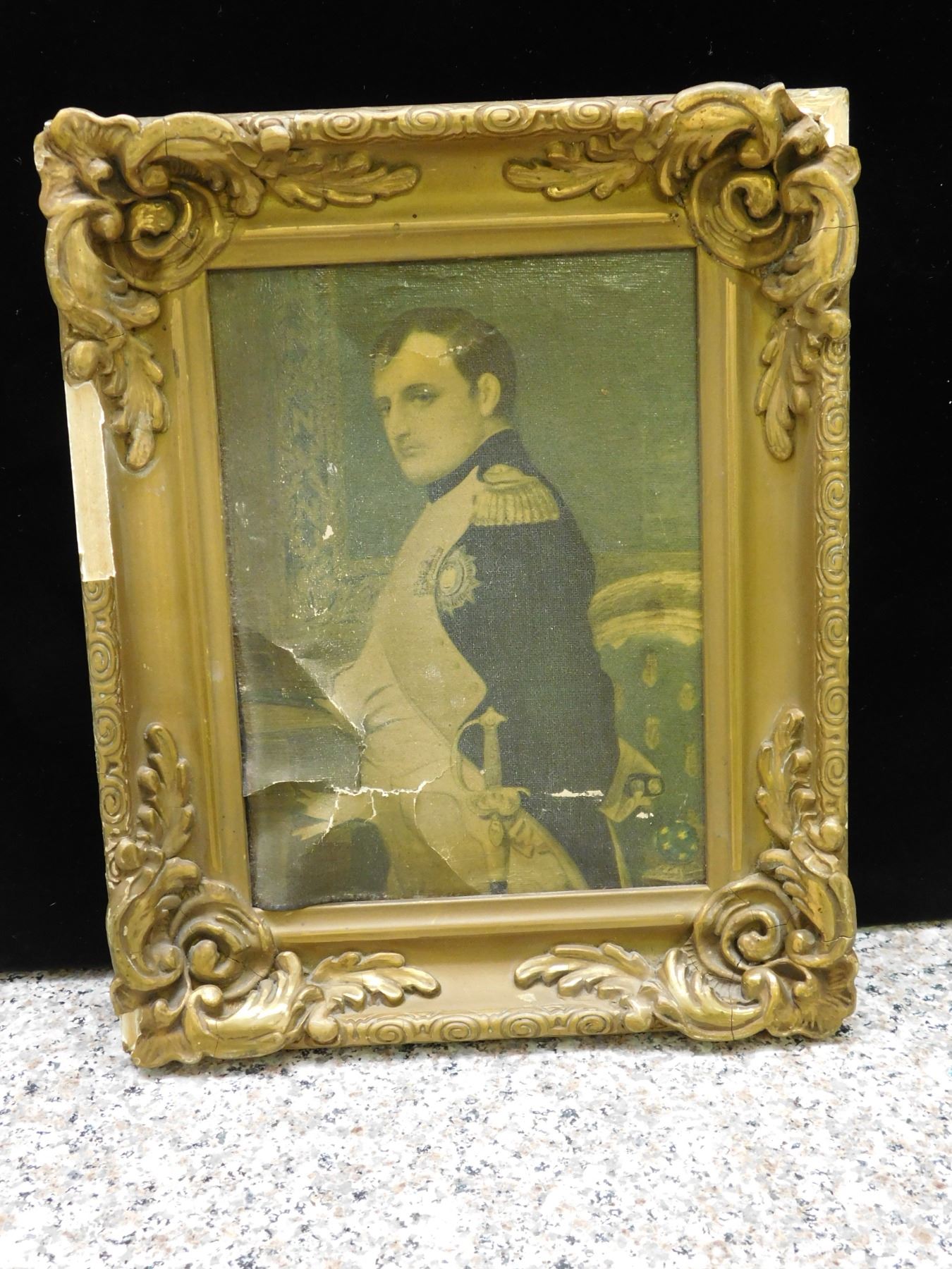 Antique Oil Painting of Napoleon Bonaparte The Mazart Process *damage ...