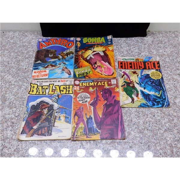 Lot of 5 Vintage Comic Books DC 12c Covers Anthro, Bomba, Bat Lash ...