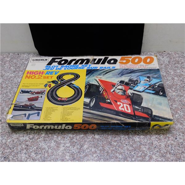 Lincoln International Formula 500 Slot Car Racing Set COMPLETE