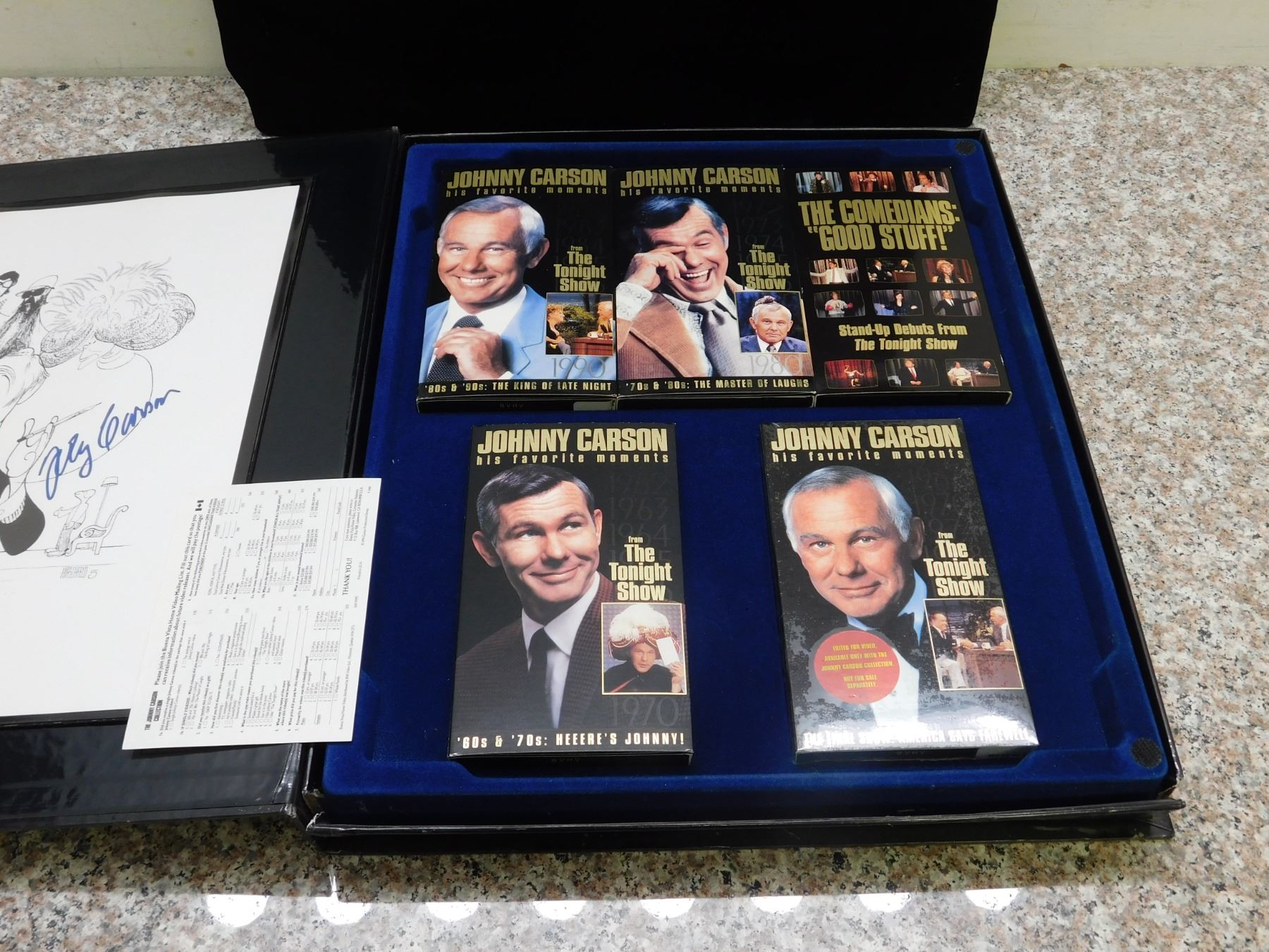 The Johnny Carson Collection VHS w/ Signed Repo Picture COMPLETE