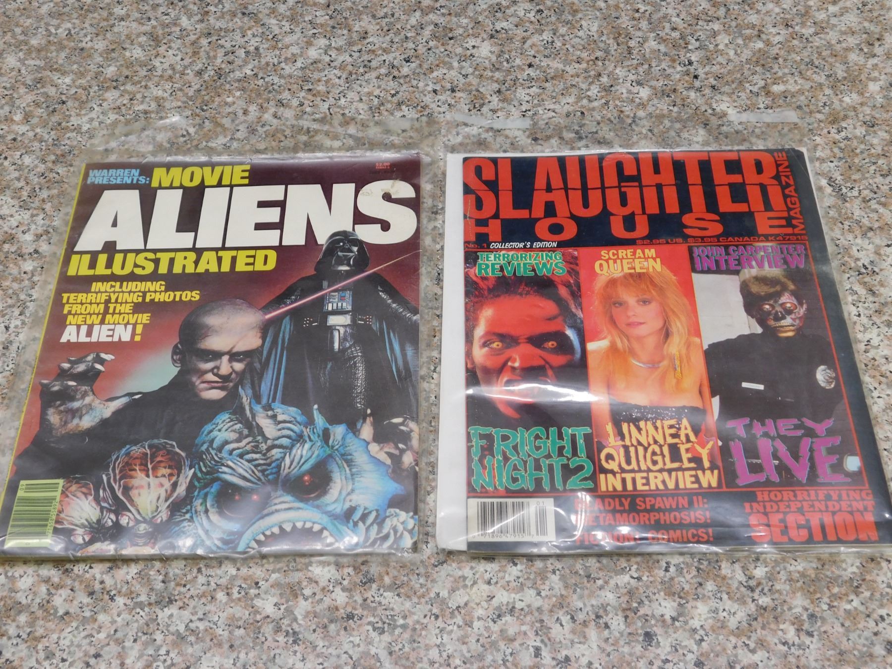 Lot of 2 #1 Slaughterhouse Magazine and Warren Presents Movie Aliens ...