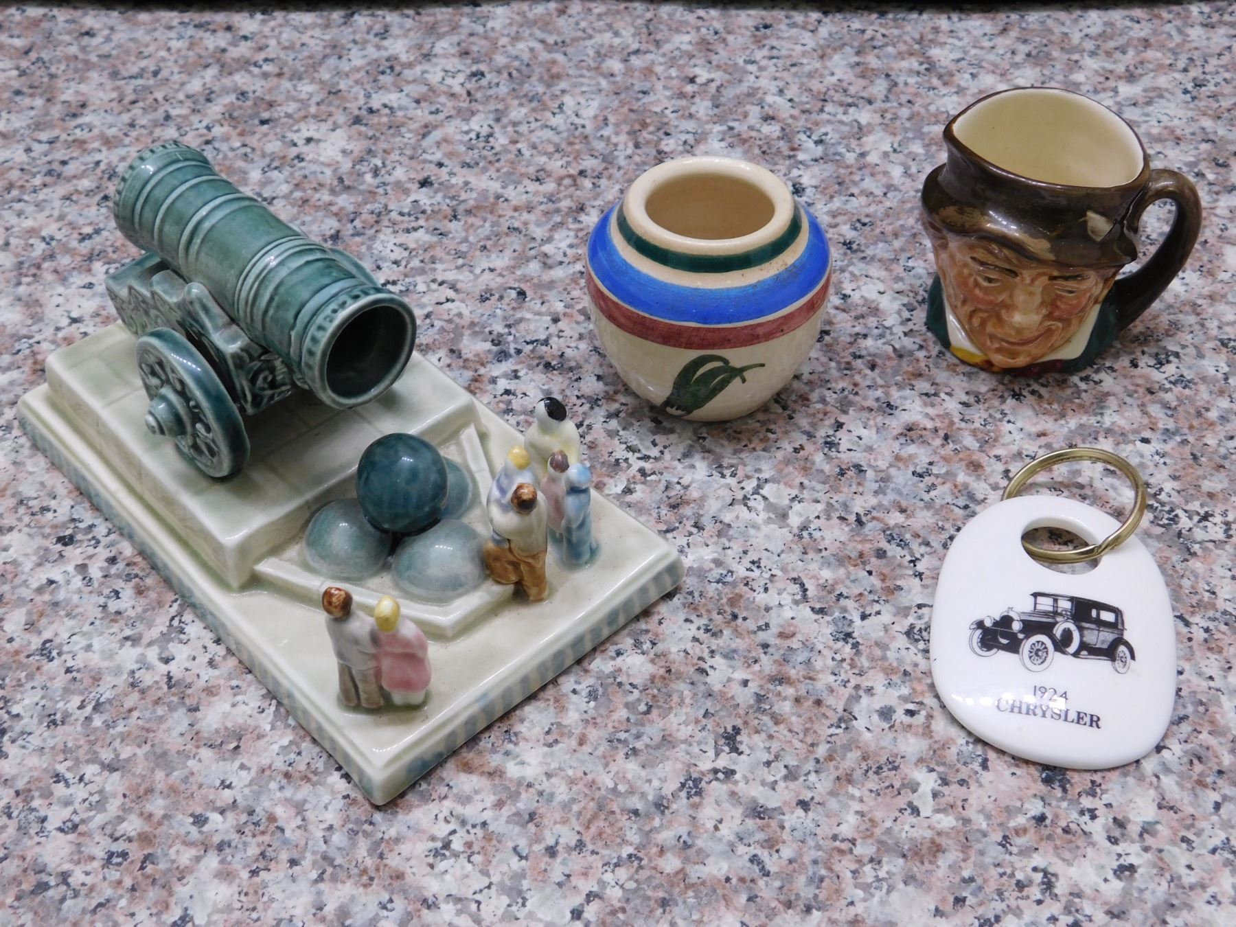 Royal Doulton Toby Mug, Chrysler Keychain, Artist Signed Vase, USSR ...