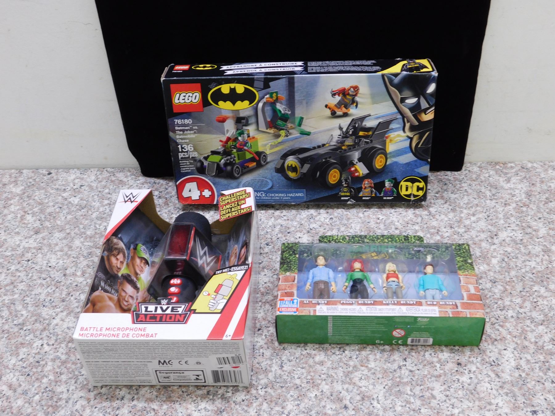 Lot of 3 LEGO Batman Batman vs Joker Batmobile Chase , WWE Live Action ...