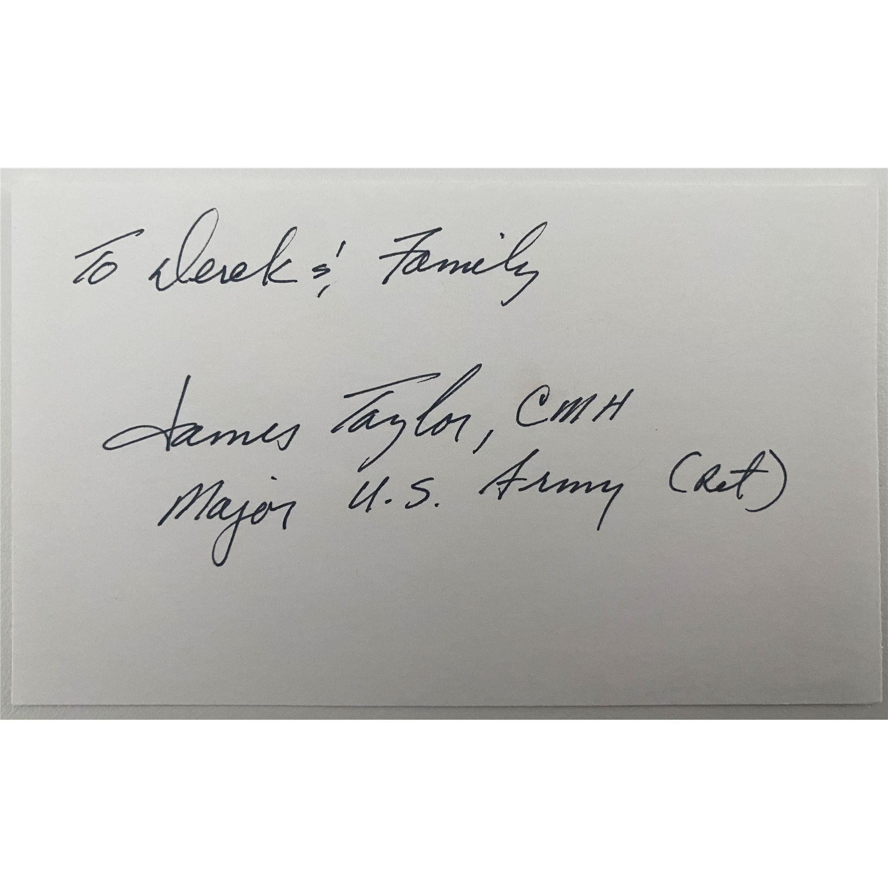 WW2 James Taylor signed note