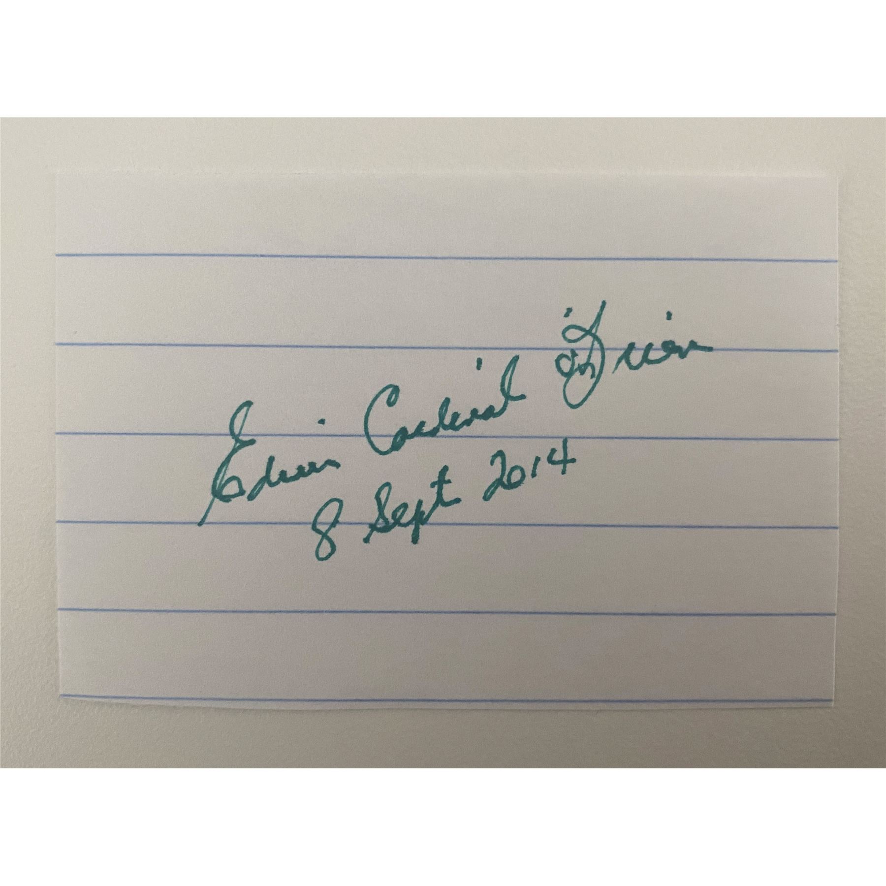 Cardinal Edwin Frederick O'Brien original signature