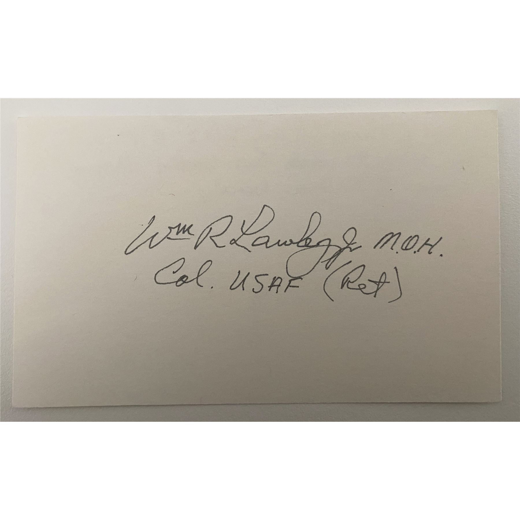 USAF Colonel William R. Lawley Jr. original signature