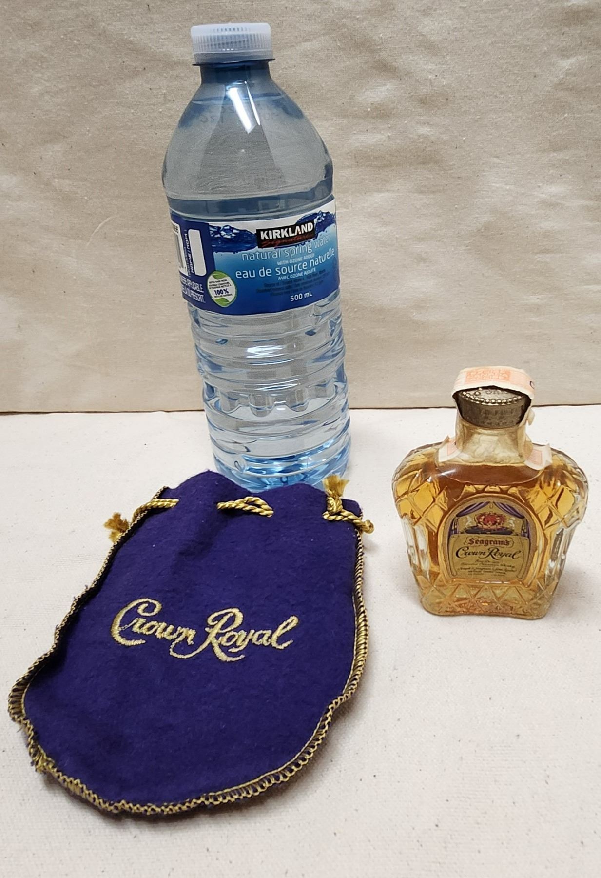 1968 Vintage Crown Royal Mini Bottle with Original Bag